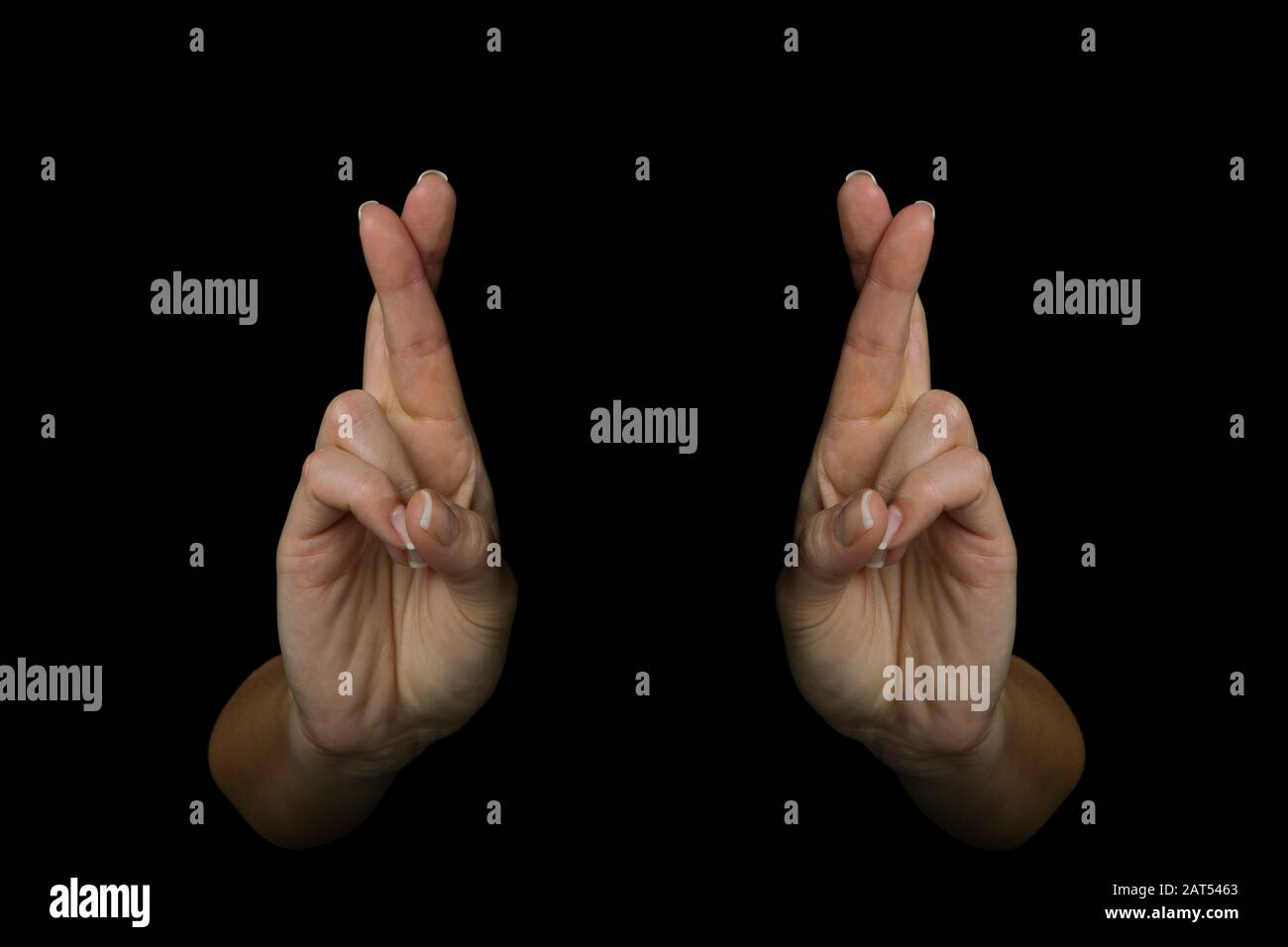 The word HOPE in British sign language on an isolated black background ...