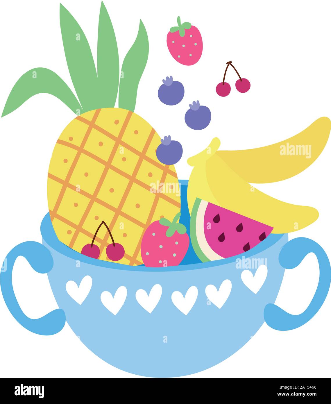 cup with sweet pineapple and fruits Stock Vector Image & Art - Alamy