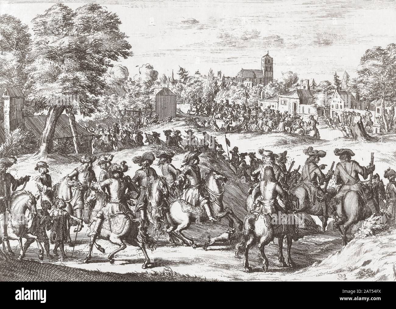 King William III of England entering Dublin with his forces in July ...
