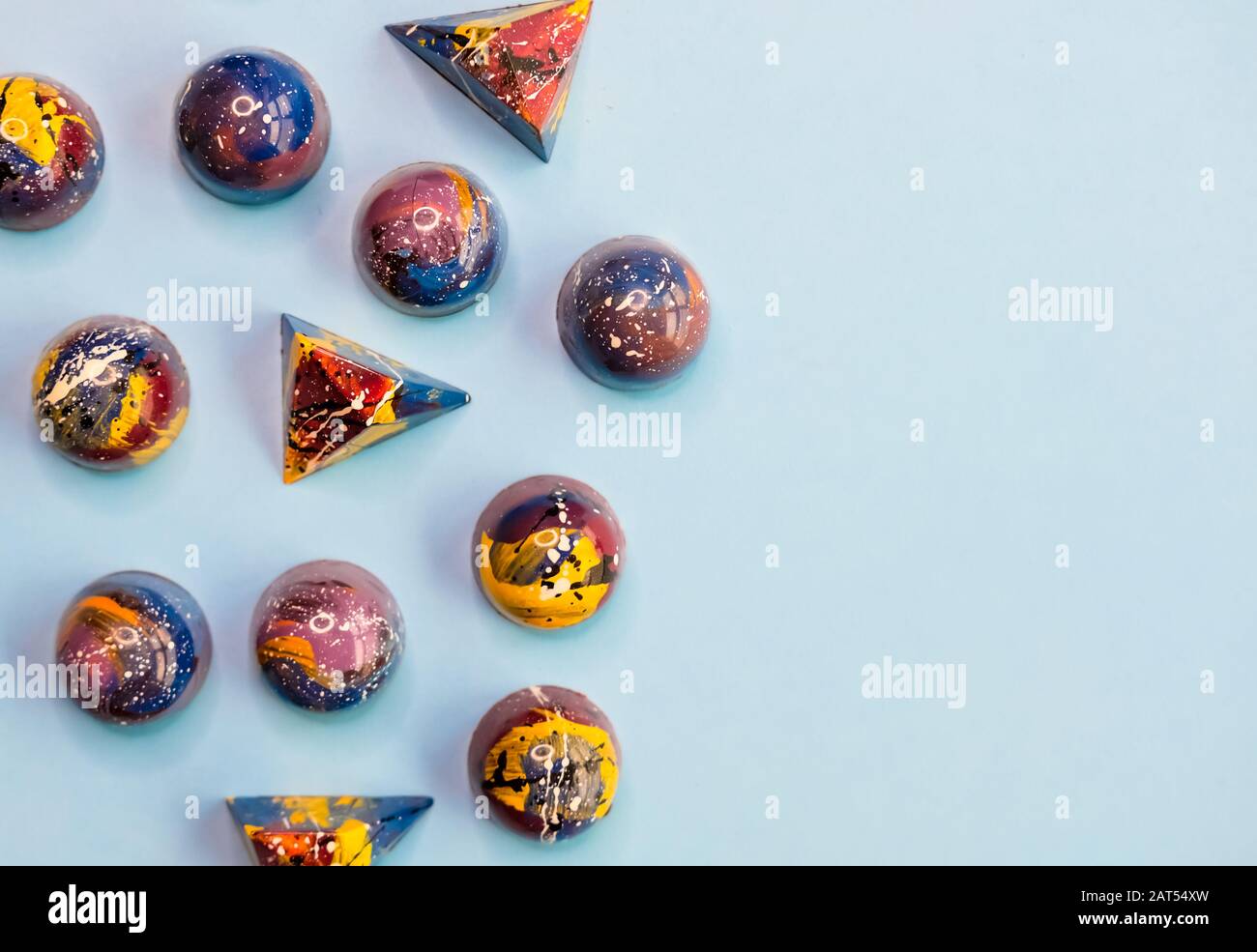 Molded chocolate pralines Stock Photo - Alamy