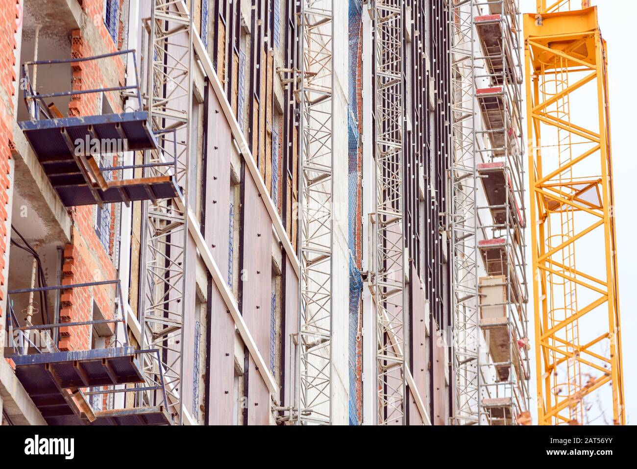 Scaffolding in a building under construction Stock Photo - Alamy