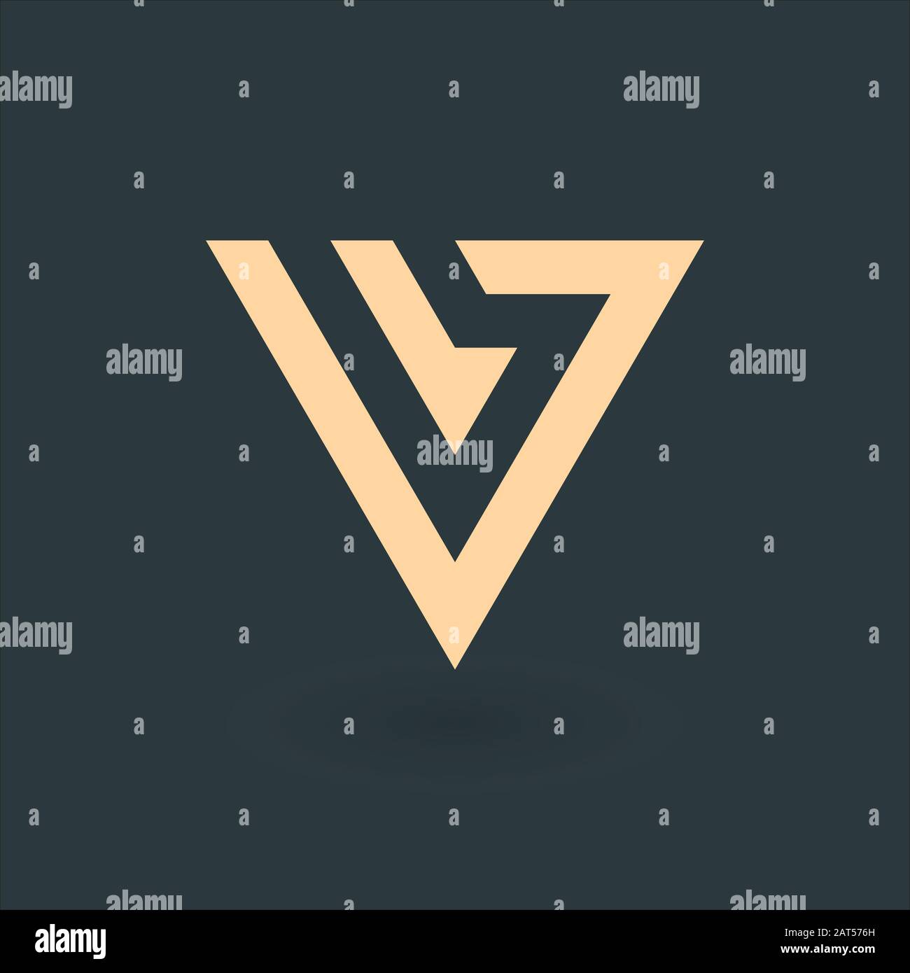 Letter V, Geometrical triangle or arrow in two parts logo design ...