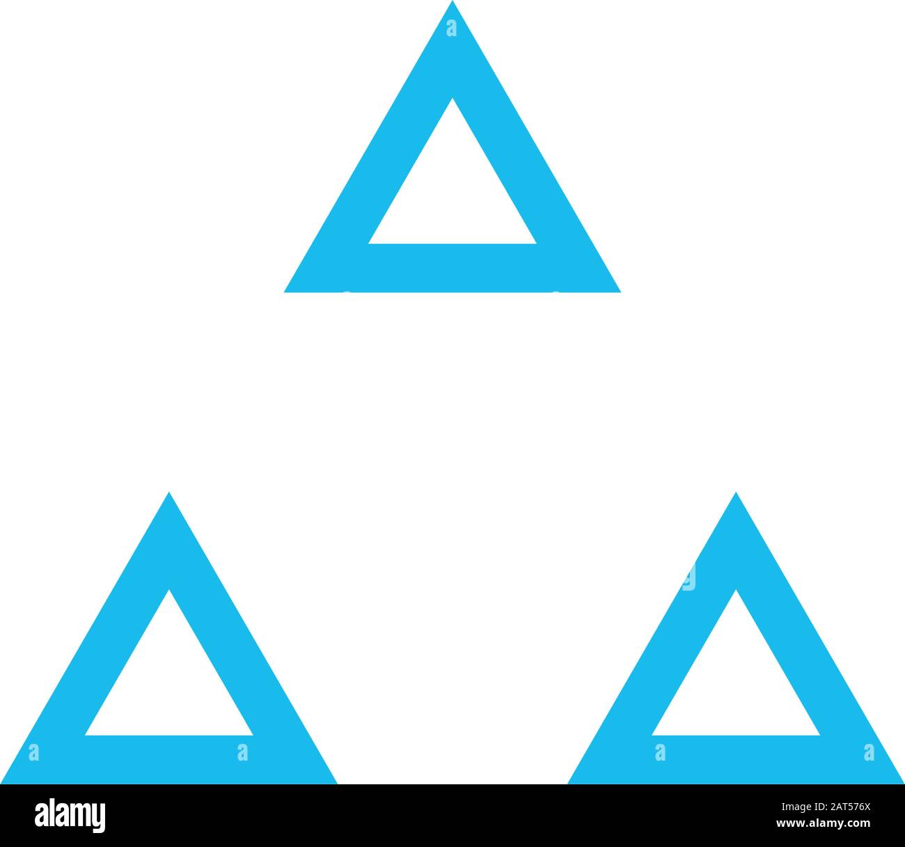Geometrical triangle or arrow in three parts logo design. Technology business identity concept ...