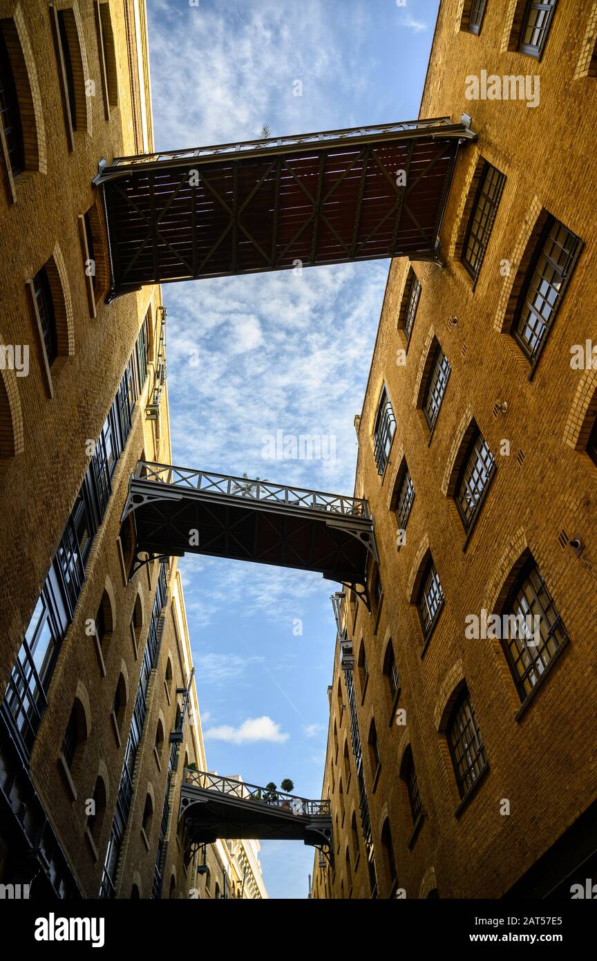 Shad Thames in London, UK. Historic Shad Thames near Tower Bridge is an ...