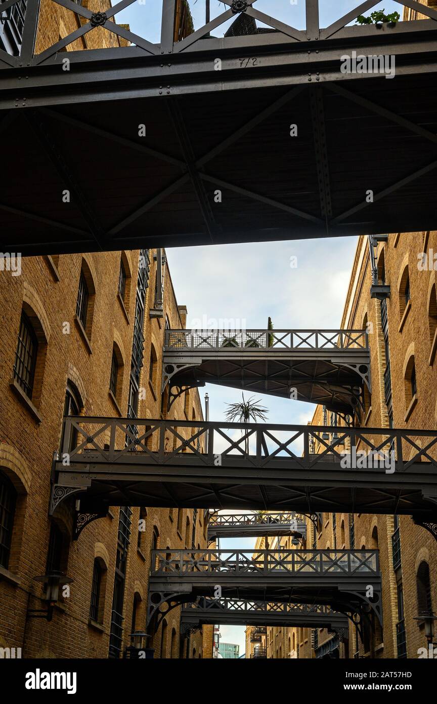 Shad Thames in London, UK. Historic Shad Thames near Tower Bridge is an ...