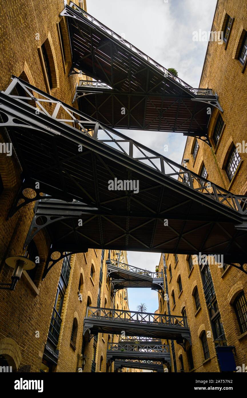 Shad Thames in London, UK. Historic Shad Thames near Tower Bridge is an ...