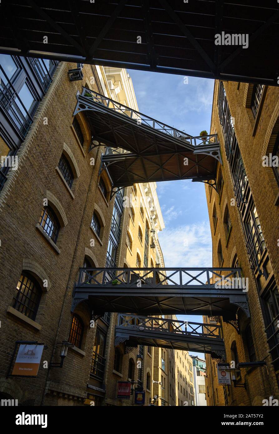 Shad Thames in London, UK. Historic Shad Thames near Tower Bridge is an ...