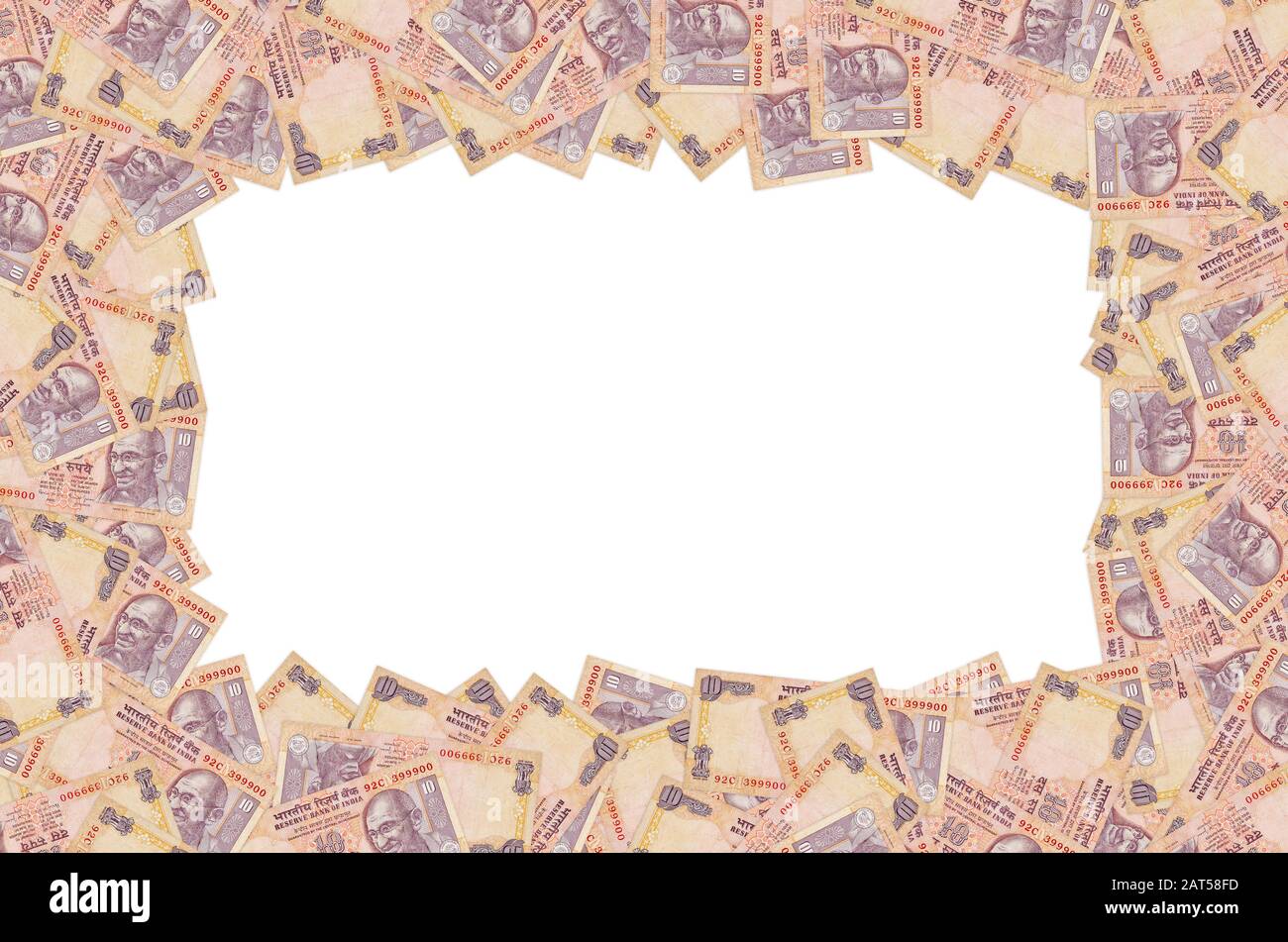 Mahatma Gandhi face on Indian bank note ten rupees. 10 Rupee National ...