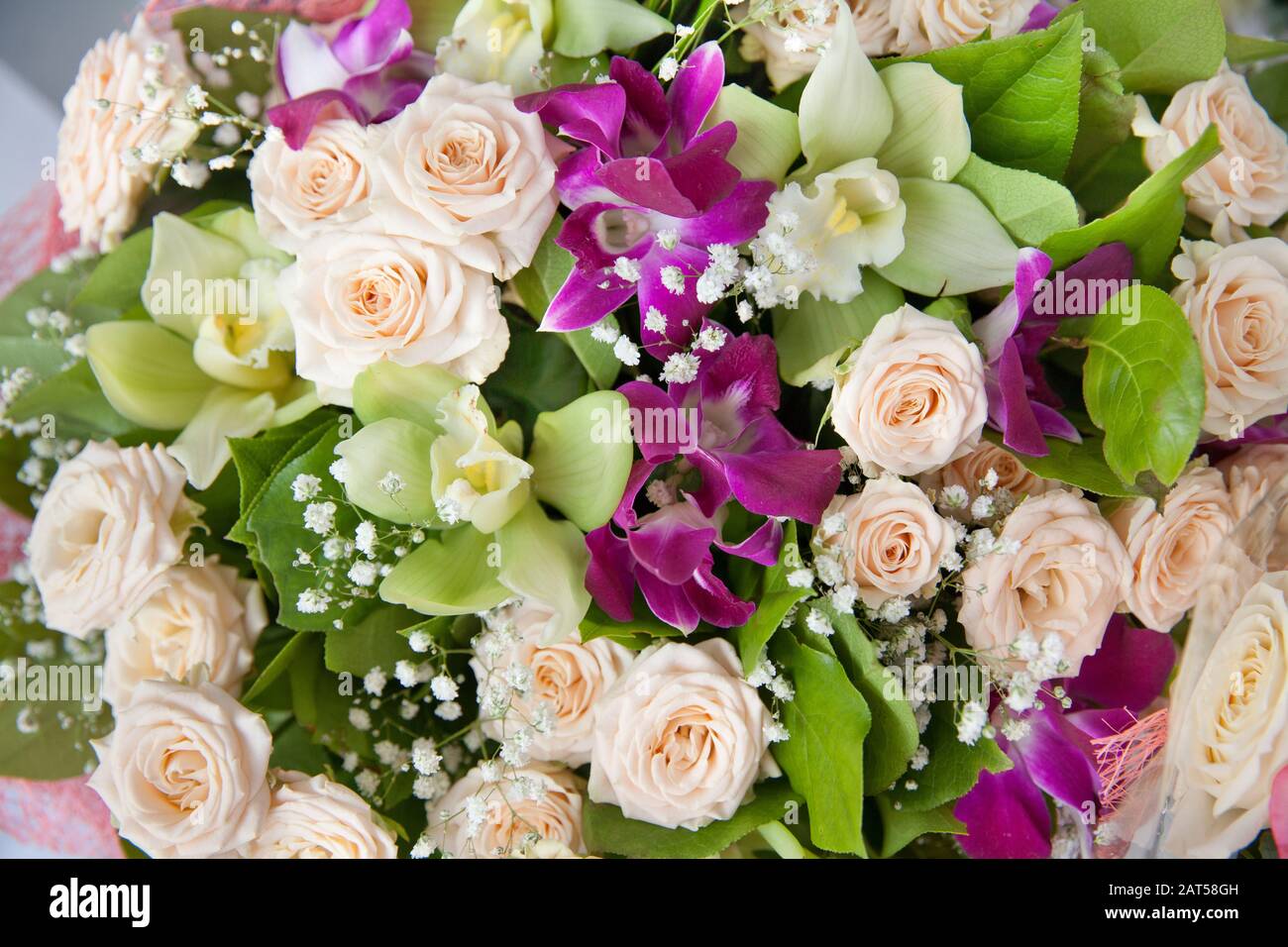 Bouquet Of Orchids And Roses