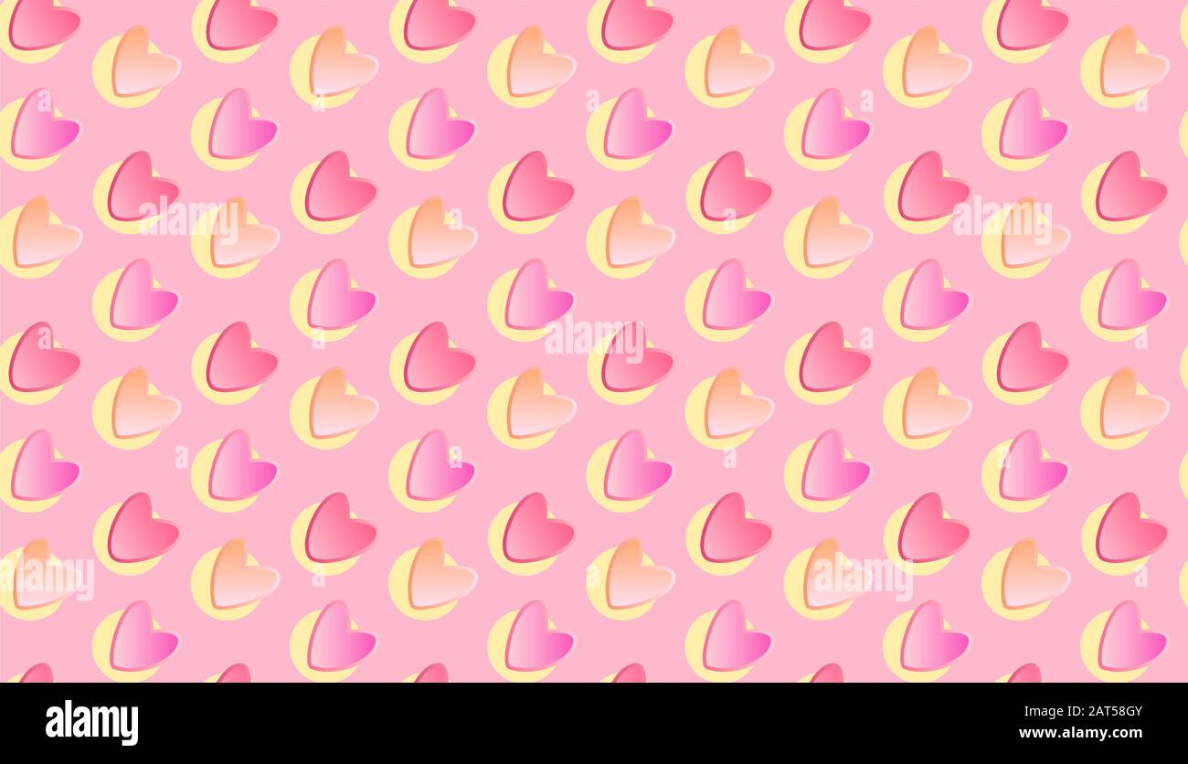 Pink cute romantic seamless texture with colored hearts. Sweet love ...