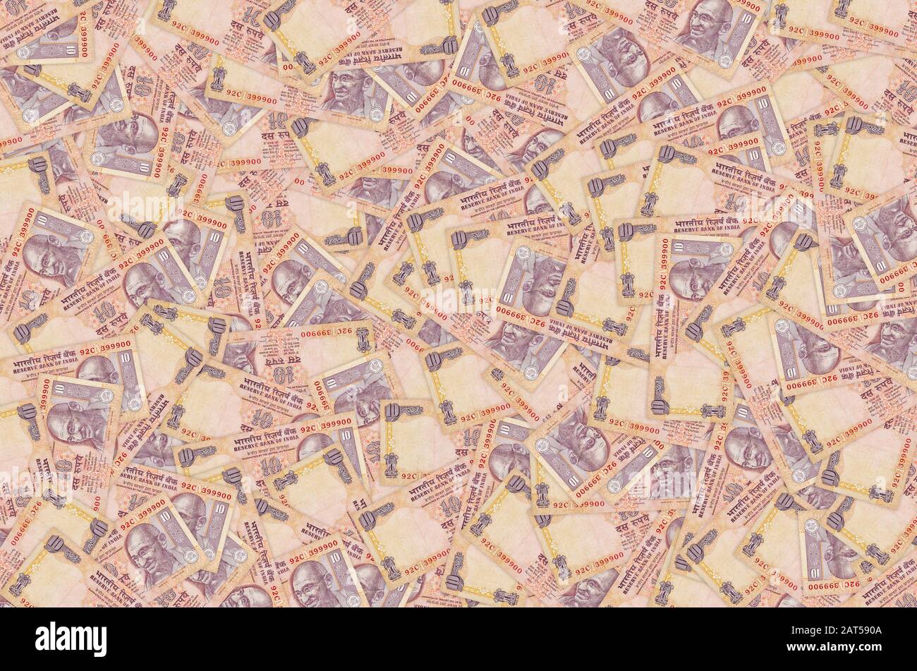 Mahatma Gandhi face on Indian bank note ten rupees. 10 Rupee National ...