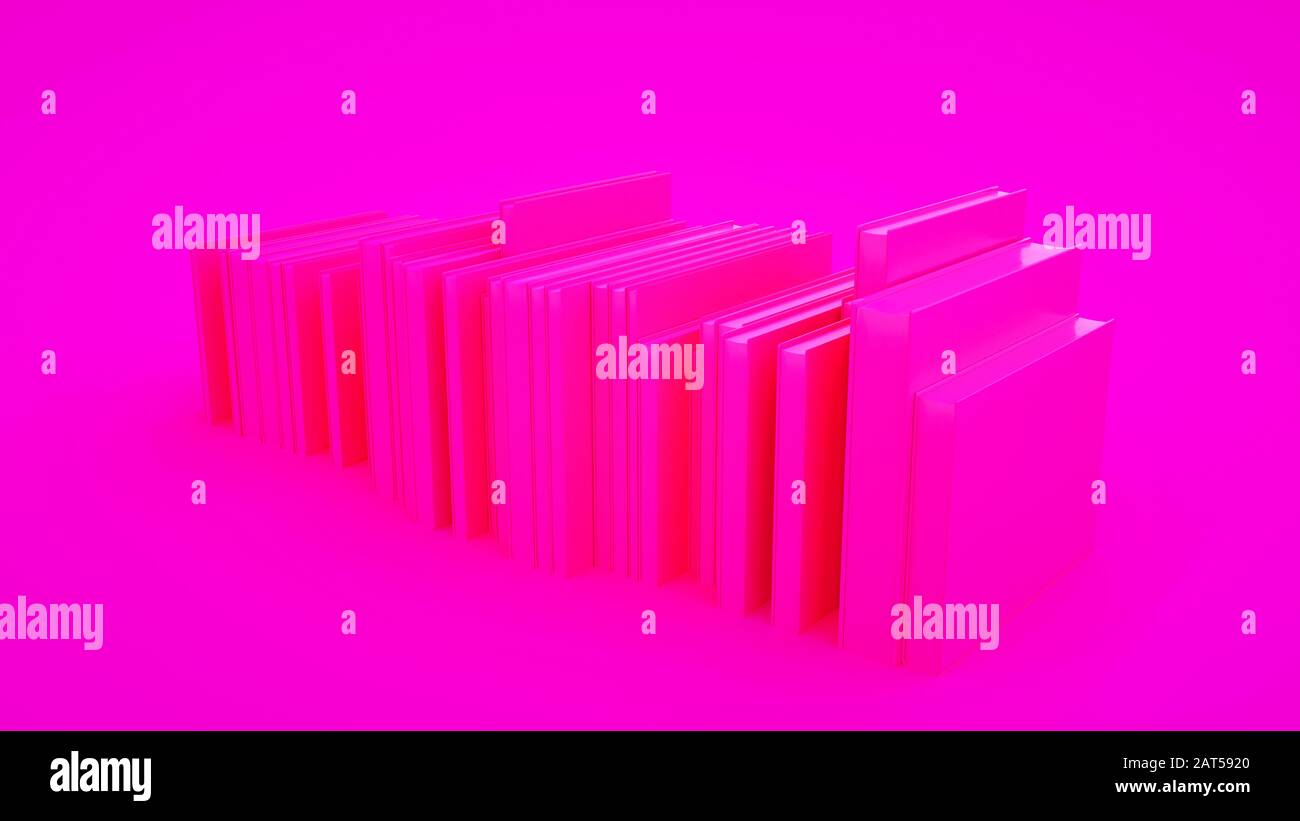 Simplified Pink Stack of Books. 3d illustration Stock Photo - Alamy