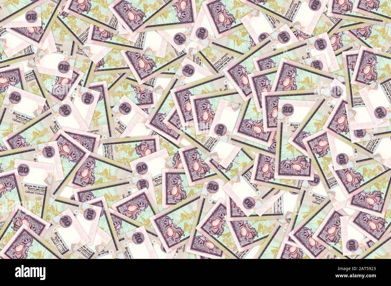 Pattern of 20 Sri Lanka rupees banknote is national currency of Sri ...