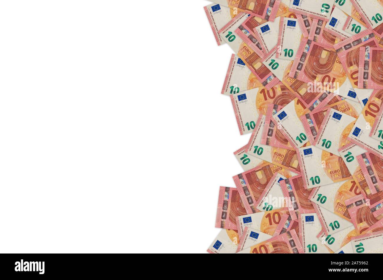 Pattern part of 10 euro banknote close-up with small red details ...