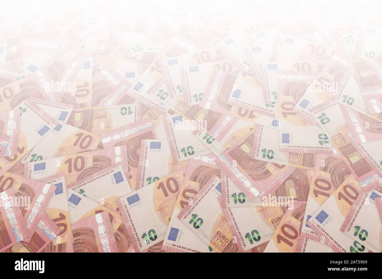 Pattern part of 10 euro banknote close-up with small red details ...