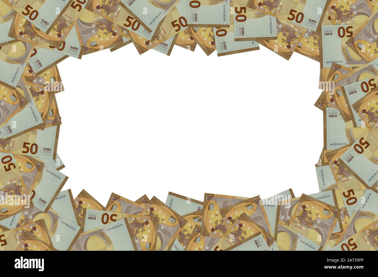 Pattern part of 50 euro banknote close-up with small brown details ...