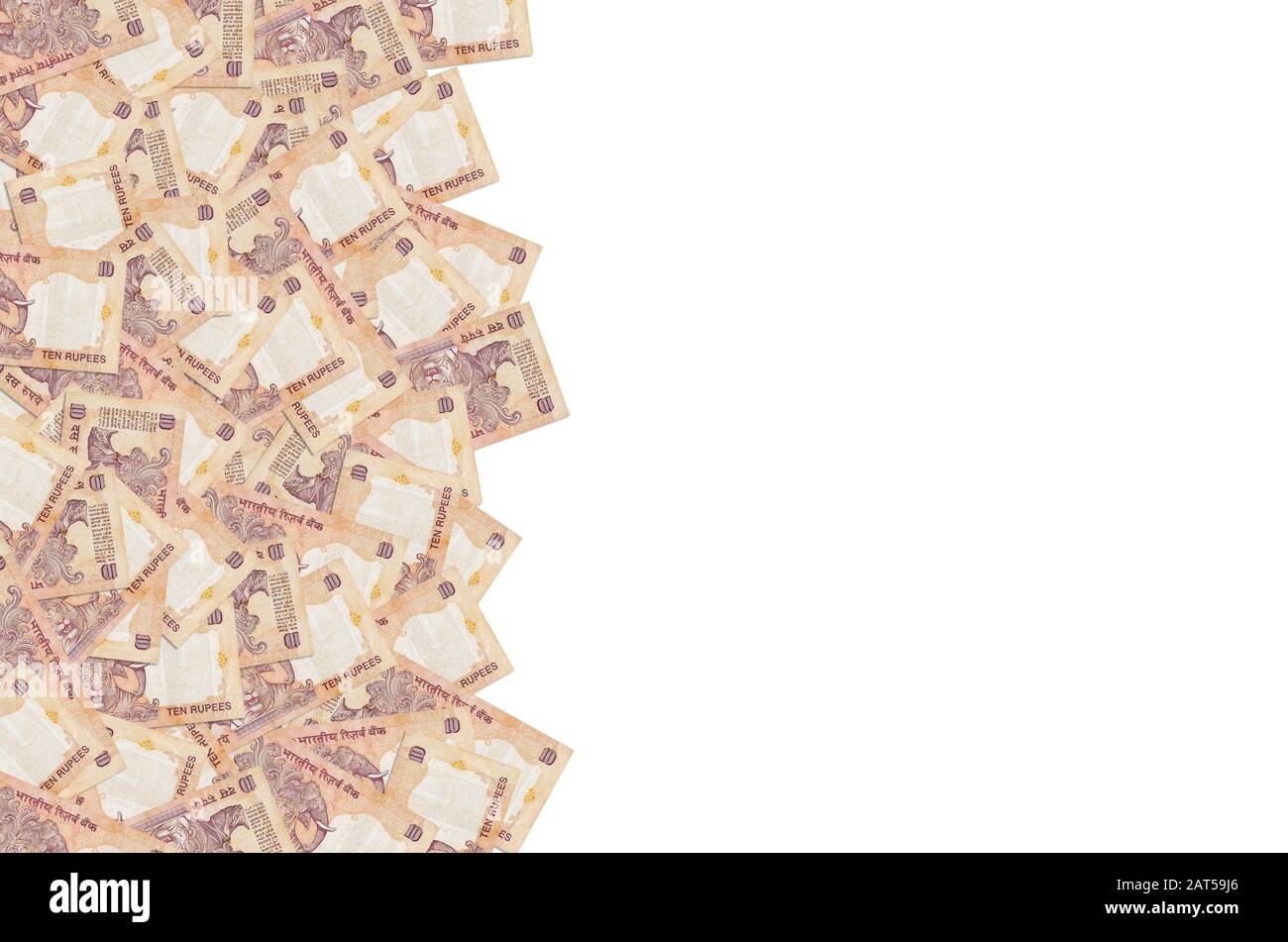 Elephant Rhinoceros and tiger depicted on Indian bank note ten rupees ...