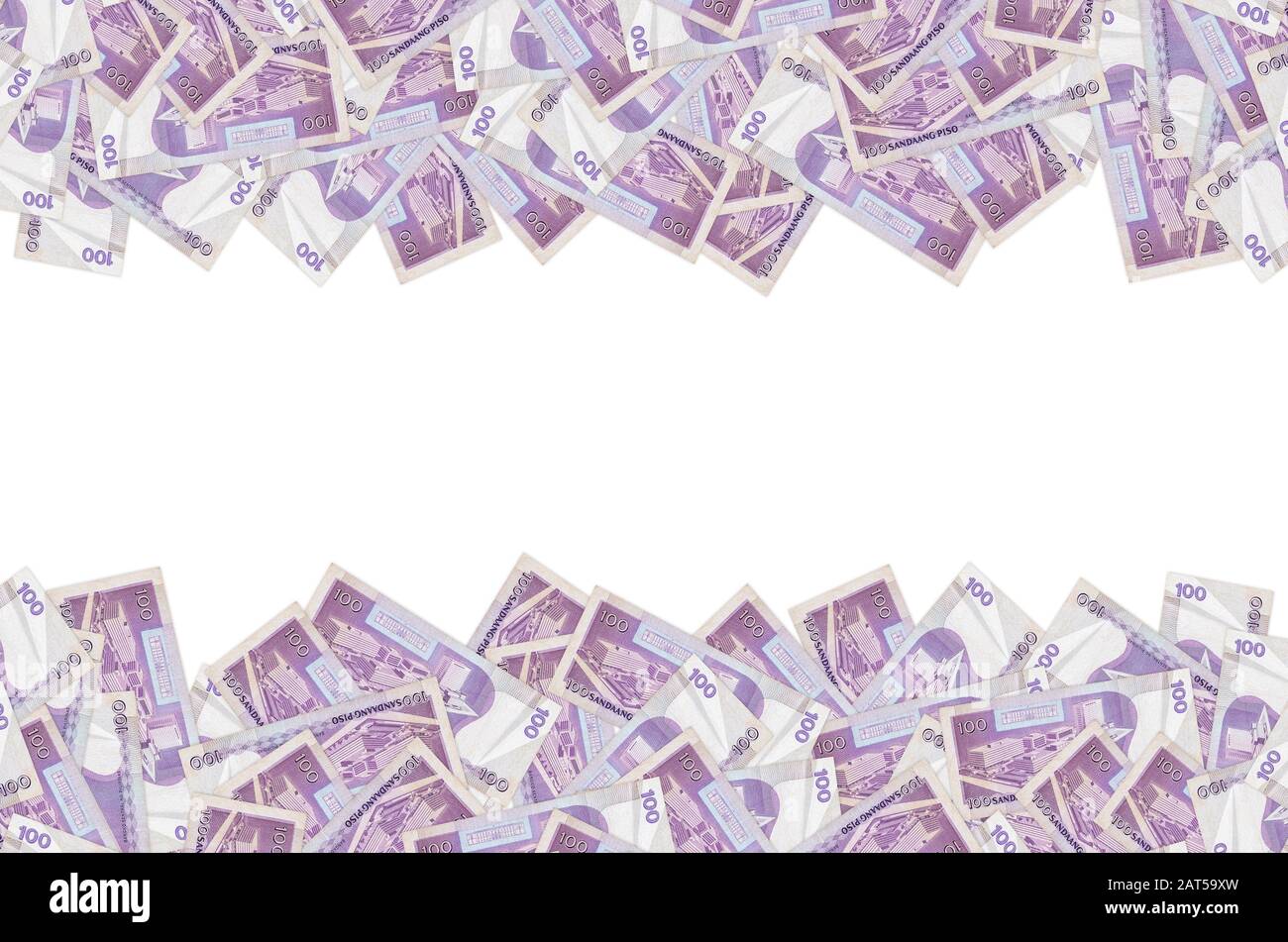 Philippines central bank on 100 piso Philippines money bill close up ...