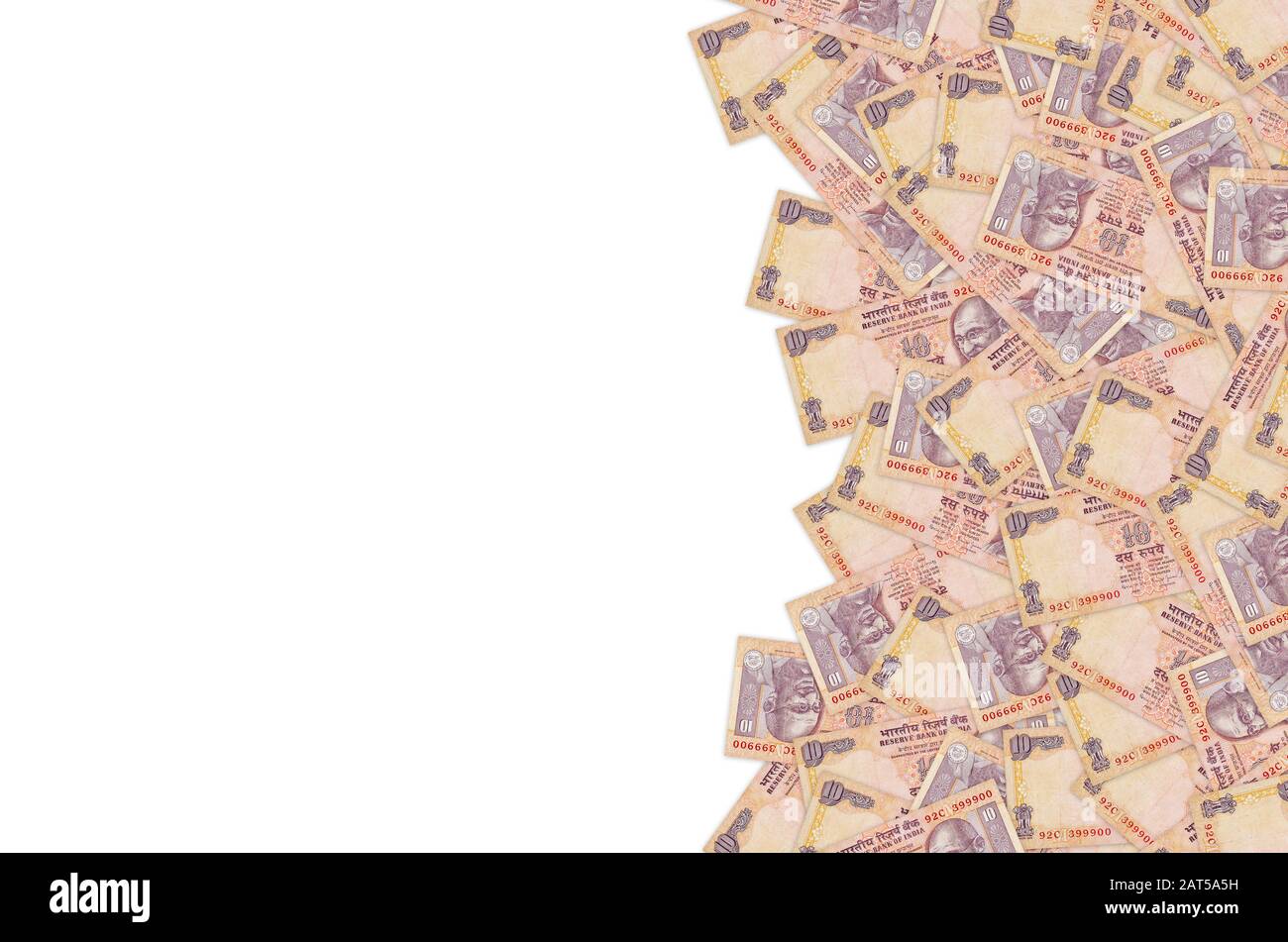 Mahatma Gandhi face on Indian bank note ten rupees. 10 Rupee National ...