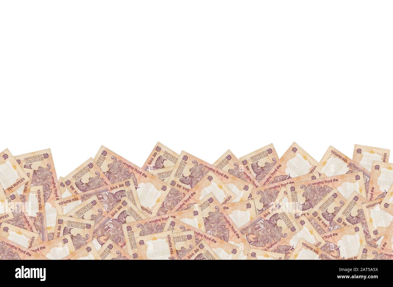 Elephant Rhinoceros and tiger depicted on Indian bank note ten rupees ...