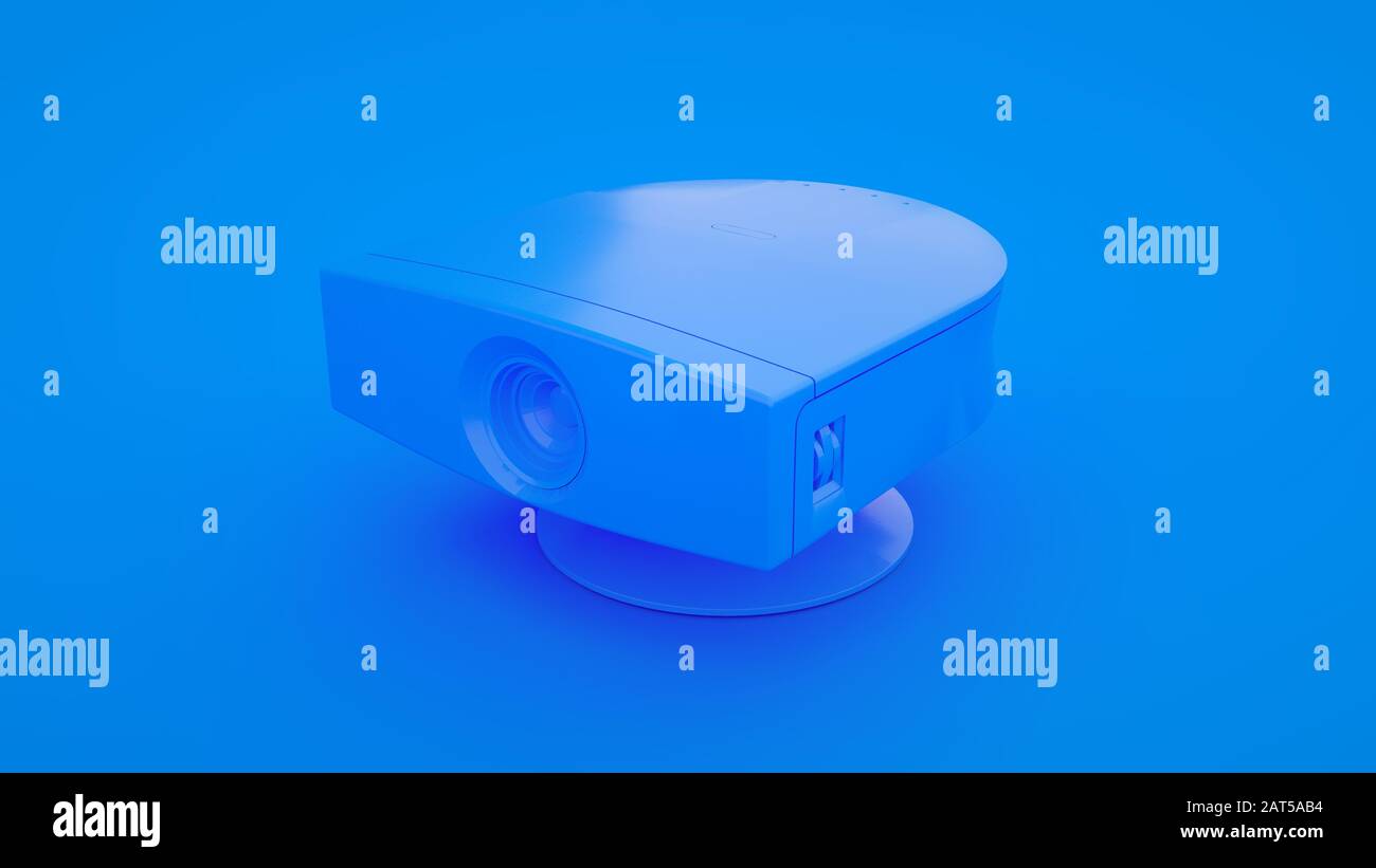Multimedia Projector isolated on blue background. 3d illustration Stock ...