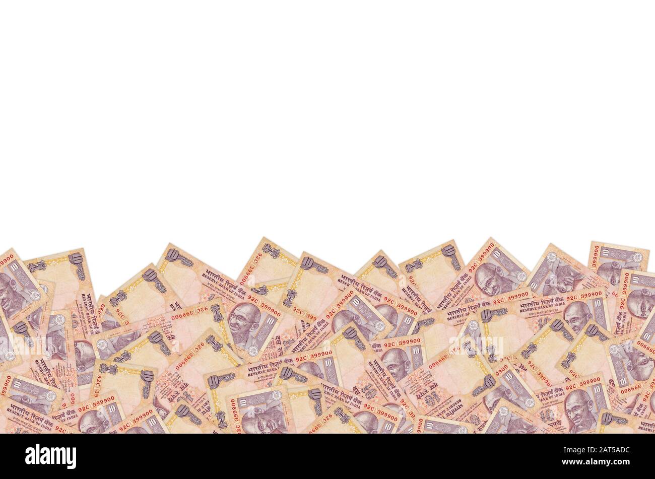 Mahatma Gandhi face on Indian bank note ten rupees. 10 Rupee National ...