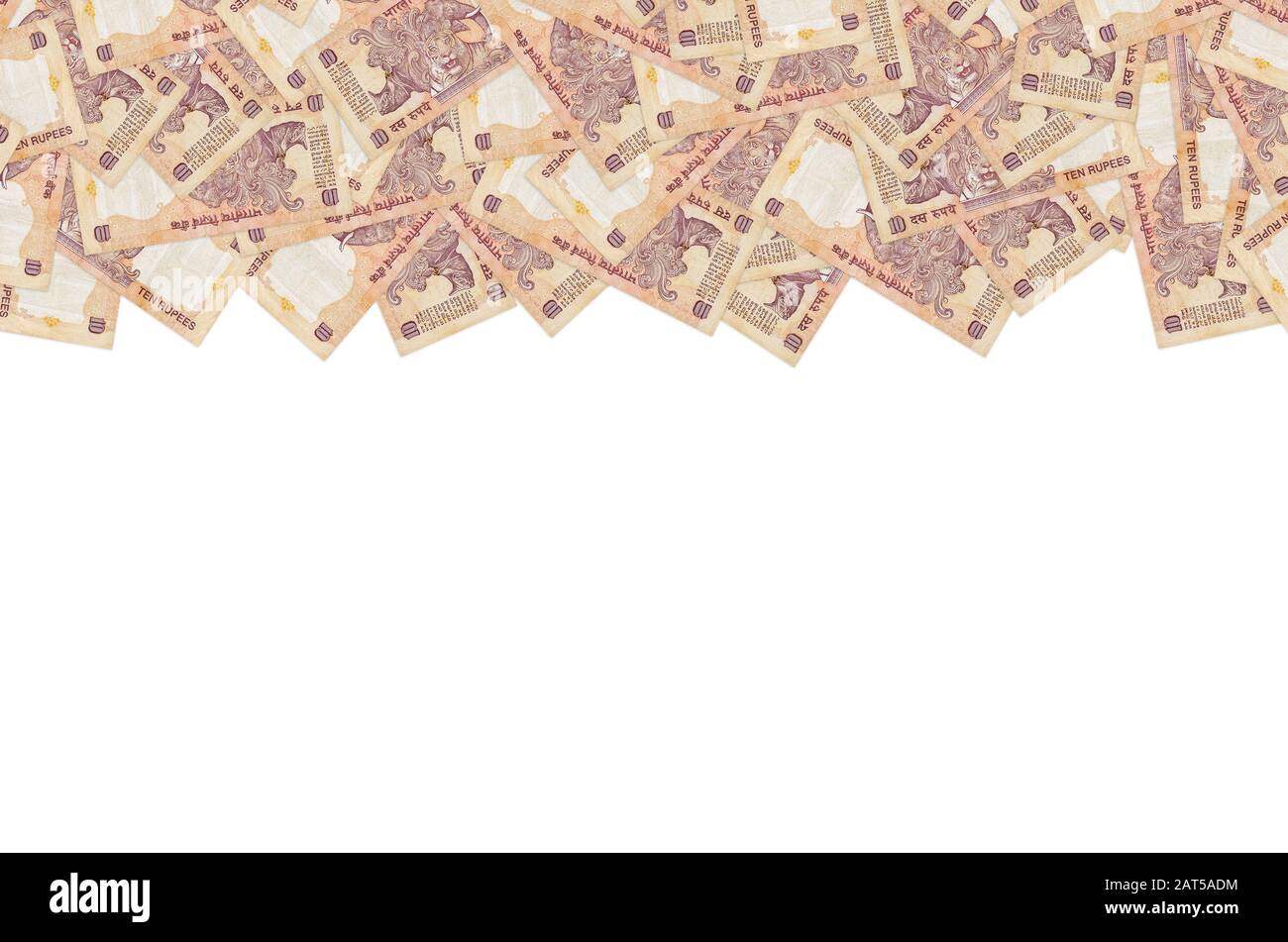 Elephant Rhinoceros and tiger depicted on Indian bank note ten rupees ...