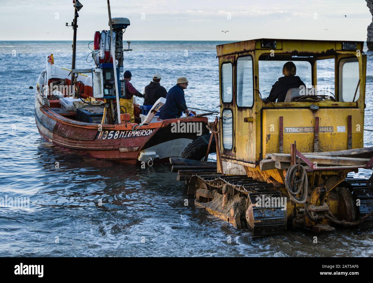 Fishing Boats launch from North Landing Stock Photo - Alamy