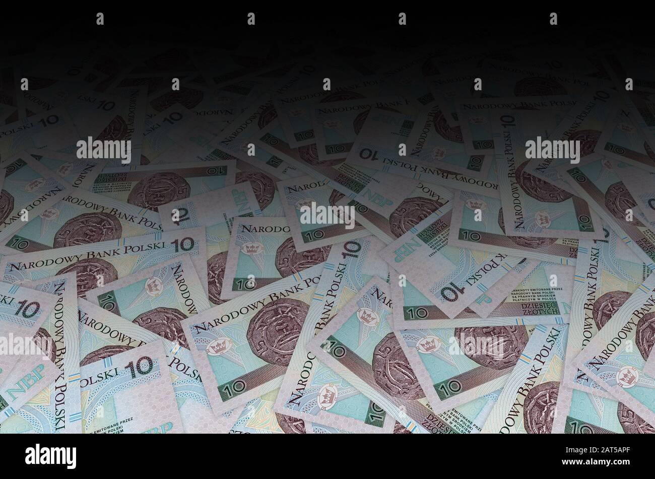 Colored 10 zloty bill of Poland currency bank note. Money bill close up ...