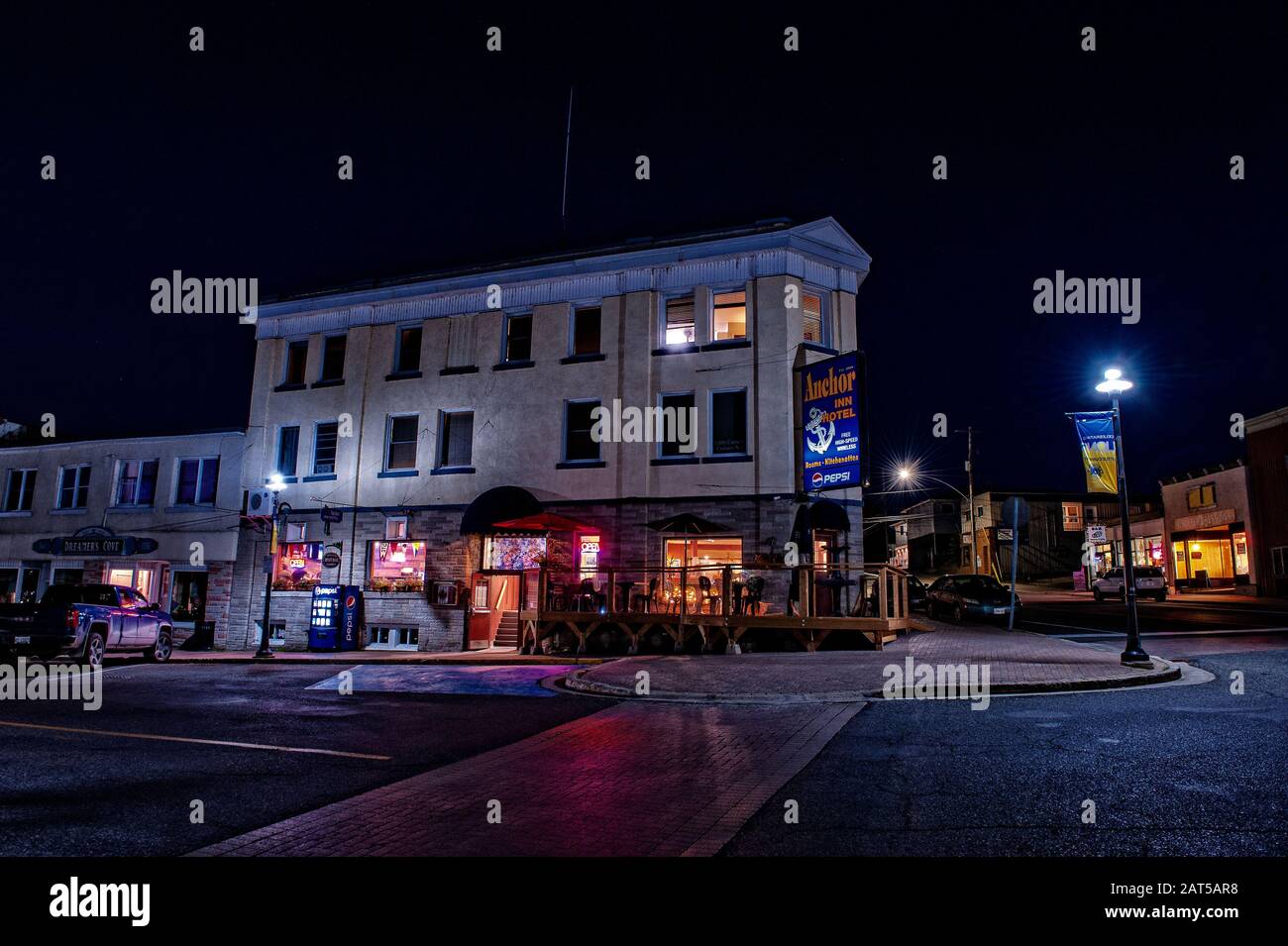 The famous Anchor Inn in the Town of Little Current, Manitoulin Island ...