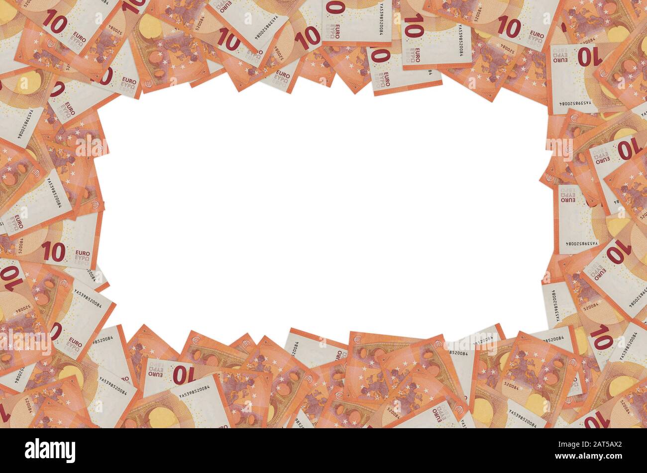 Pattern part of 10 euro banknote close-up with small red details ...