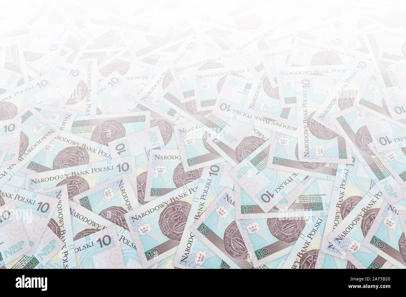 Colored 10 zloty bill of Poland currency bank note. Money bill close up ...