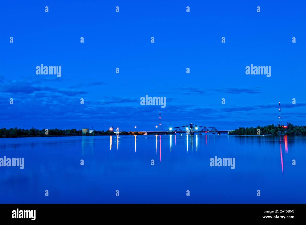 The historic swing bridge at Little Current, Ontario, the only road ...