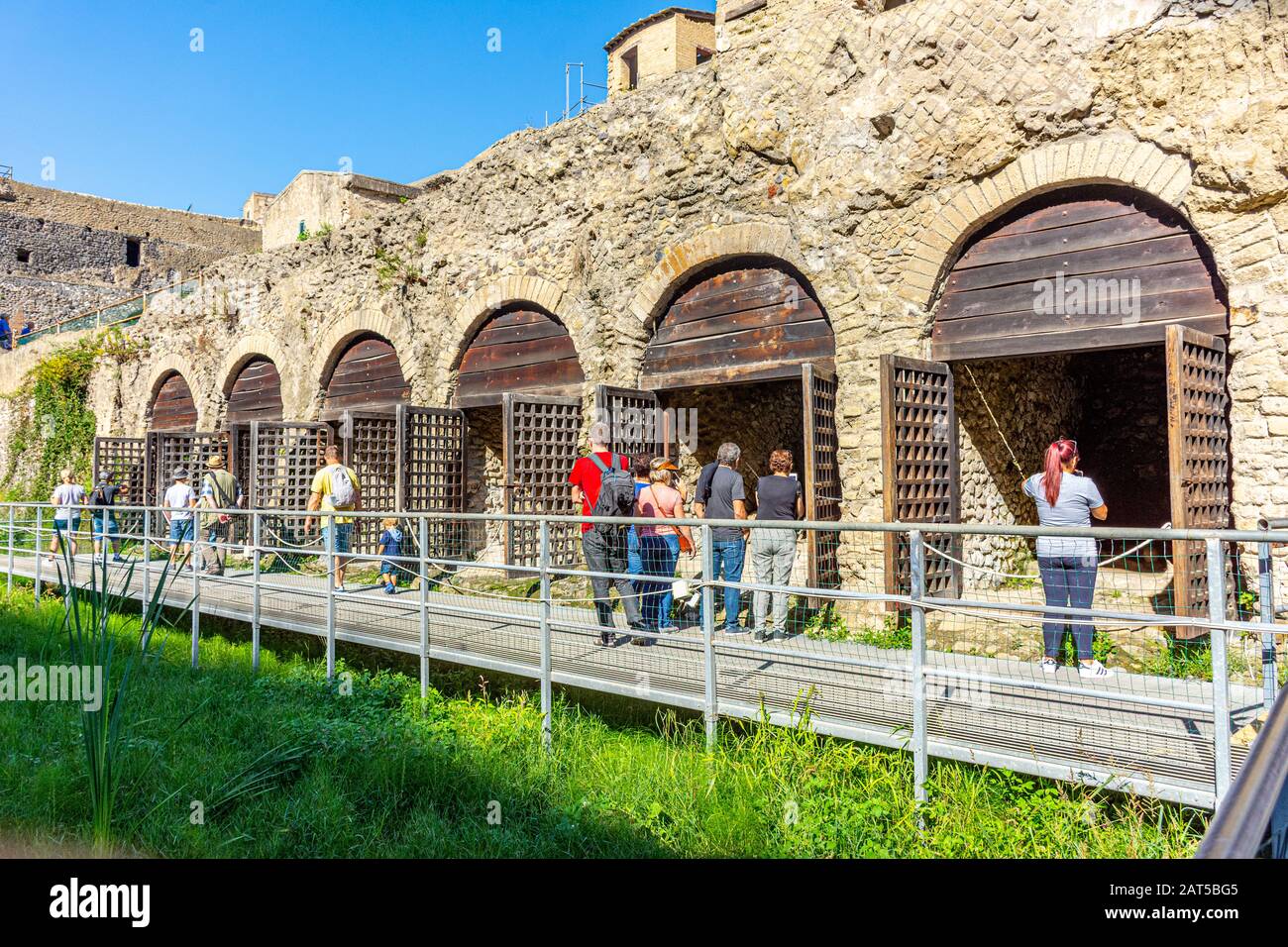 Naples, Herculaneum, archaeological area, view of the caves where the ...