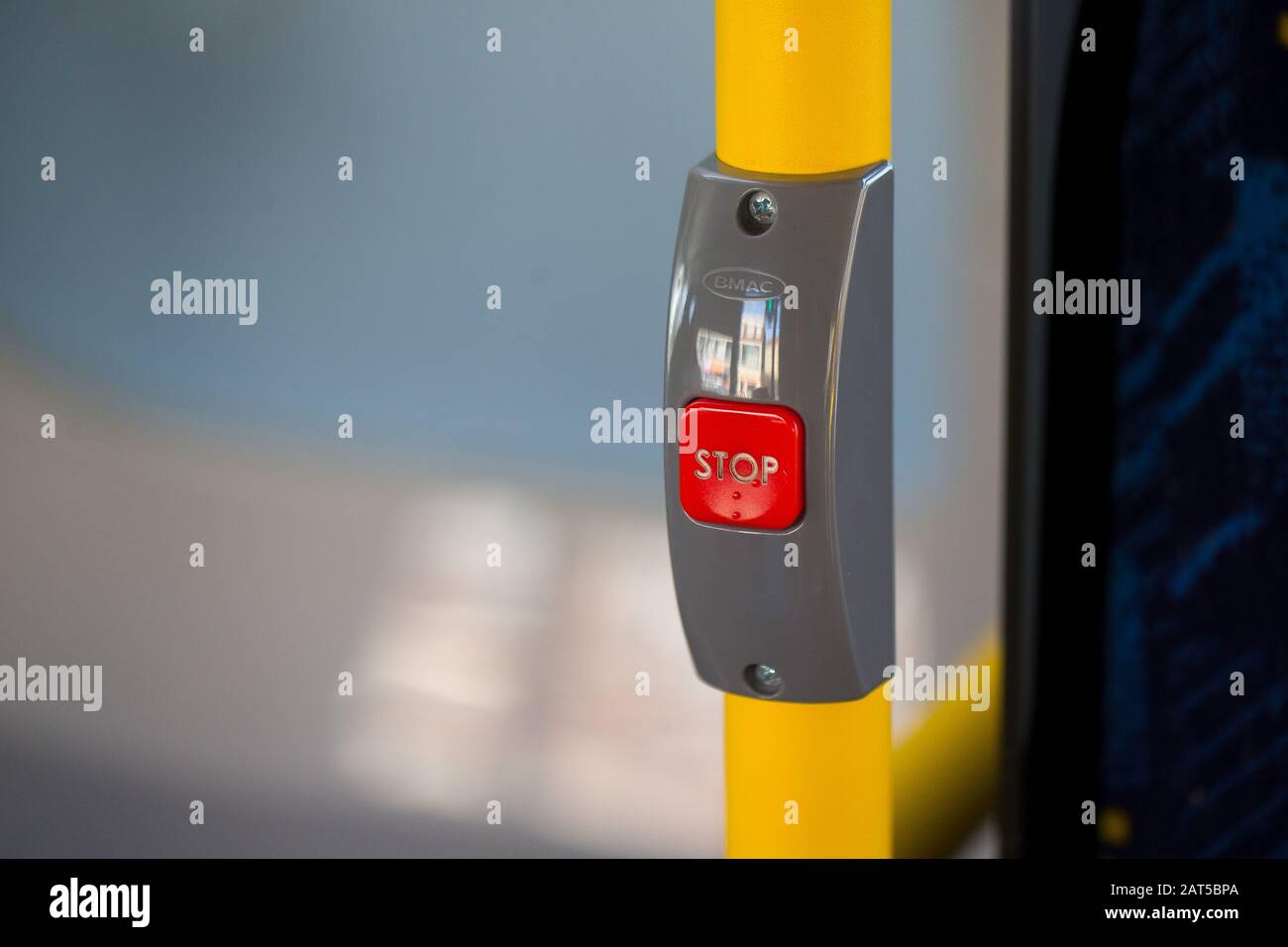 A London bus STOP bell Stock Photo - Alamy