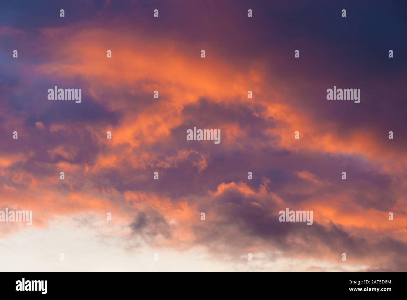 Winter sunset sky and clouds with beautiful colors as background Stock ...