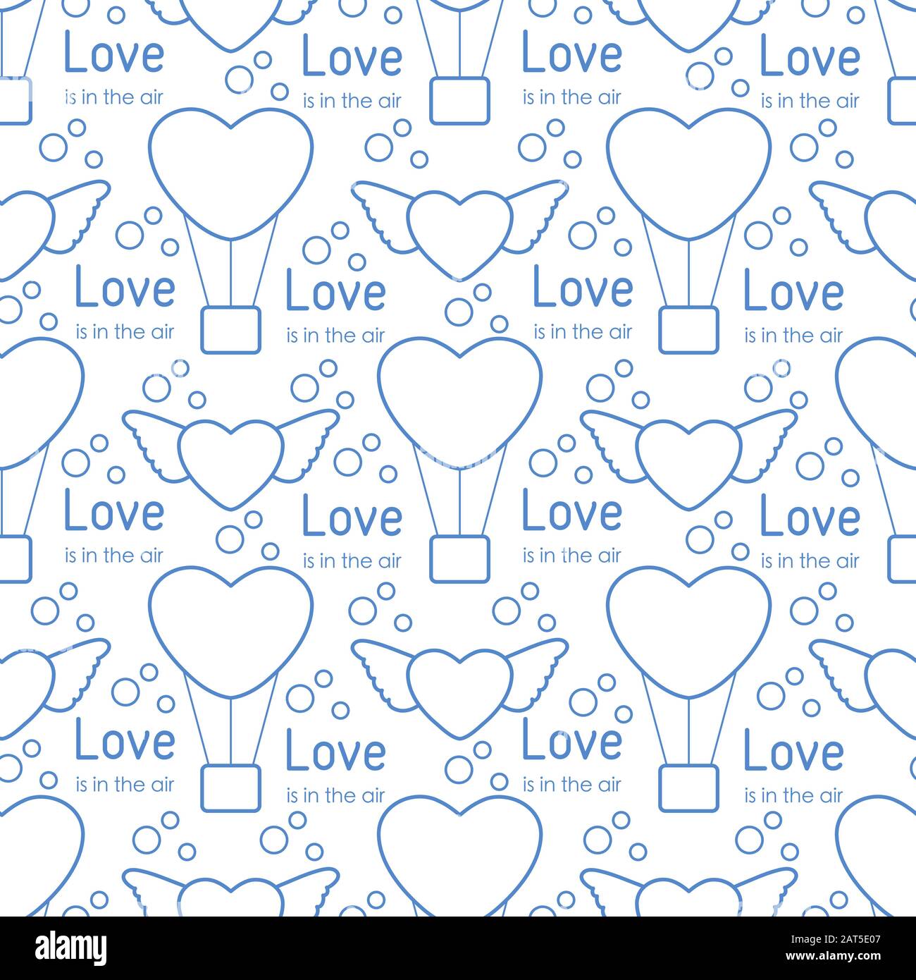 Vector seamless pattern Happy Valentine's Day, Wedding. Air balloon ...