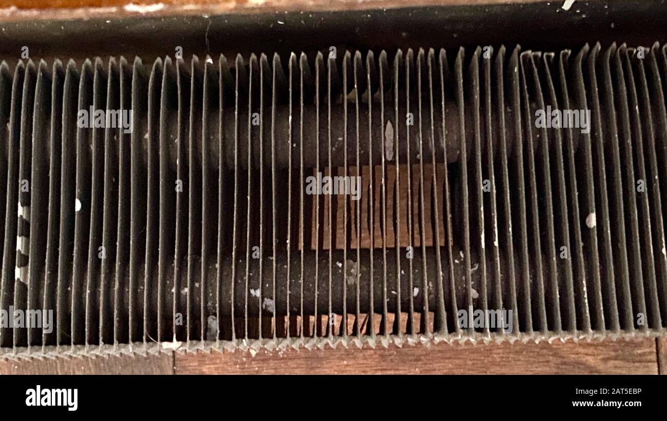 An old hot water radiator with baffles used to heat apartments in New ...