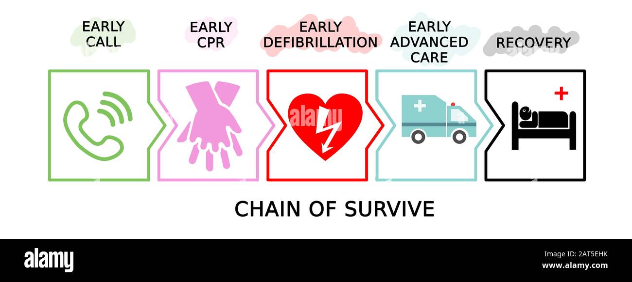 The chain of survival . Blsd protocol to save heart attack people ...