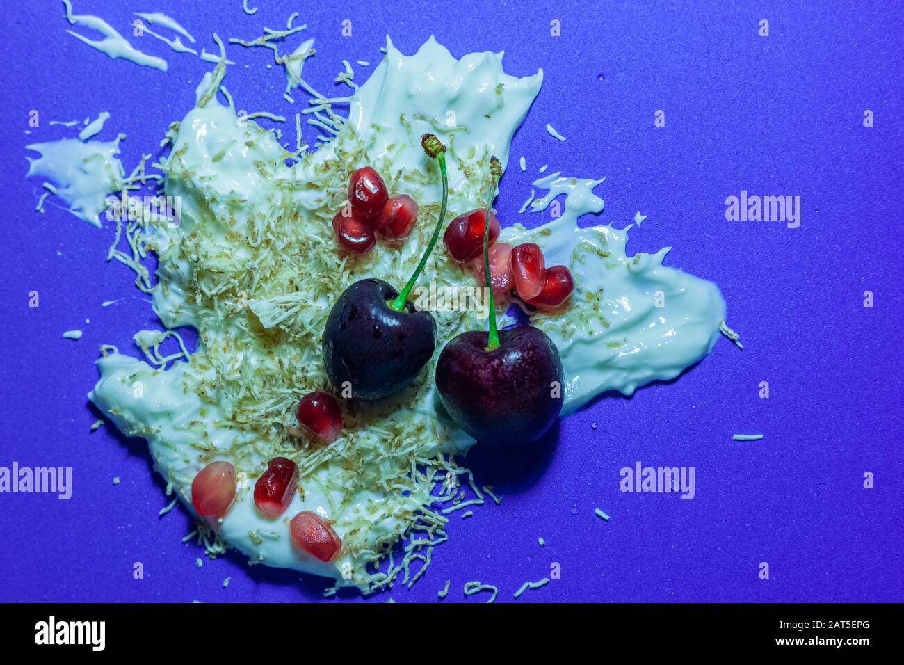 Yoghurt splash with wheat hi-res stock photography and images - Alamy