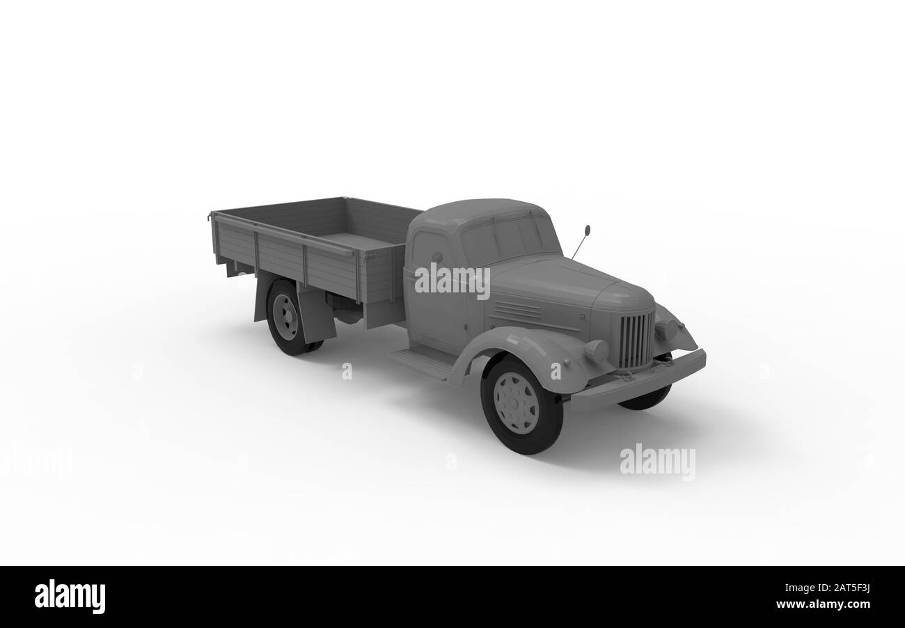 3d rendering of a computer generated vintage old pick up lorry truck ...