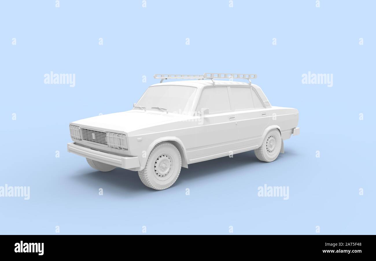 3d rendering of a computer generated model old vintage car isolated ...