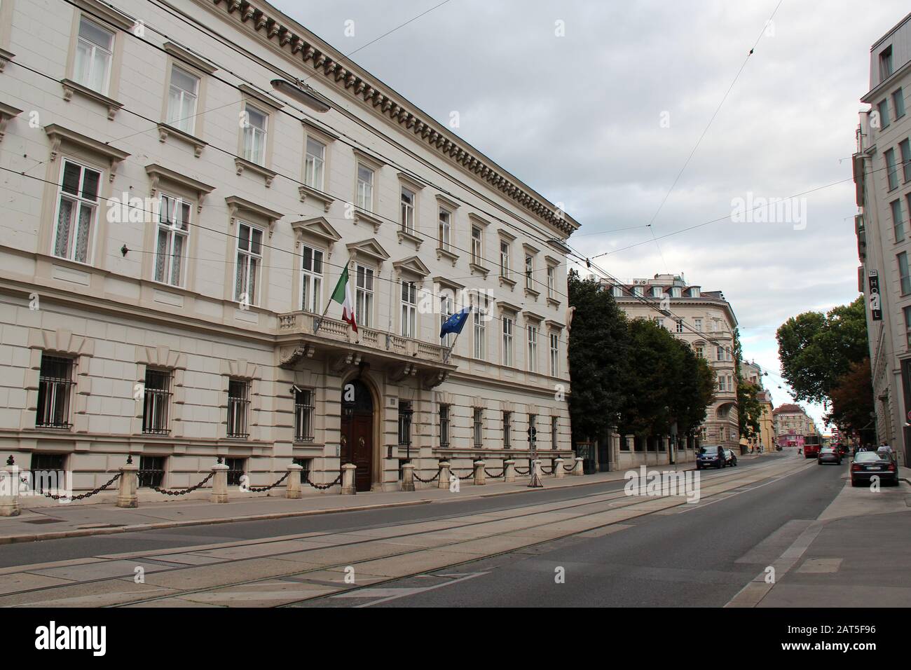 street and building (italian embassy) in vienna (austria Stock Photo ...