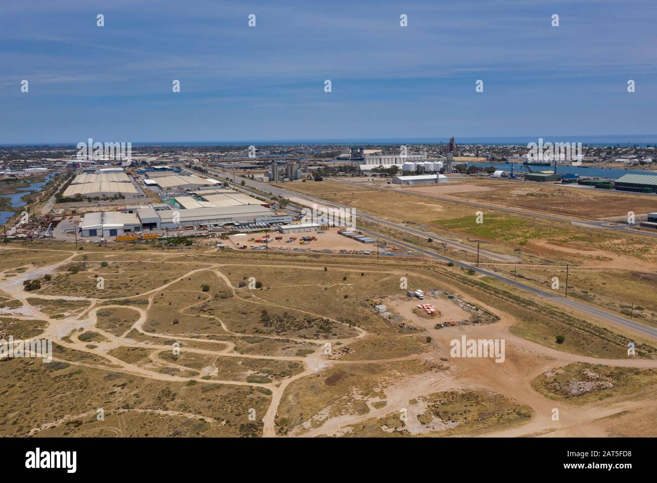 Aerial view of an industrial zone in the Port Adelaide area of South ...