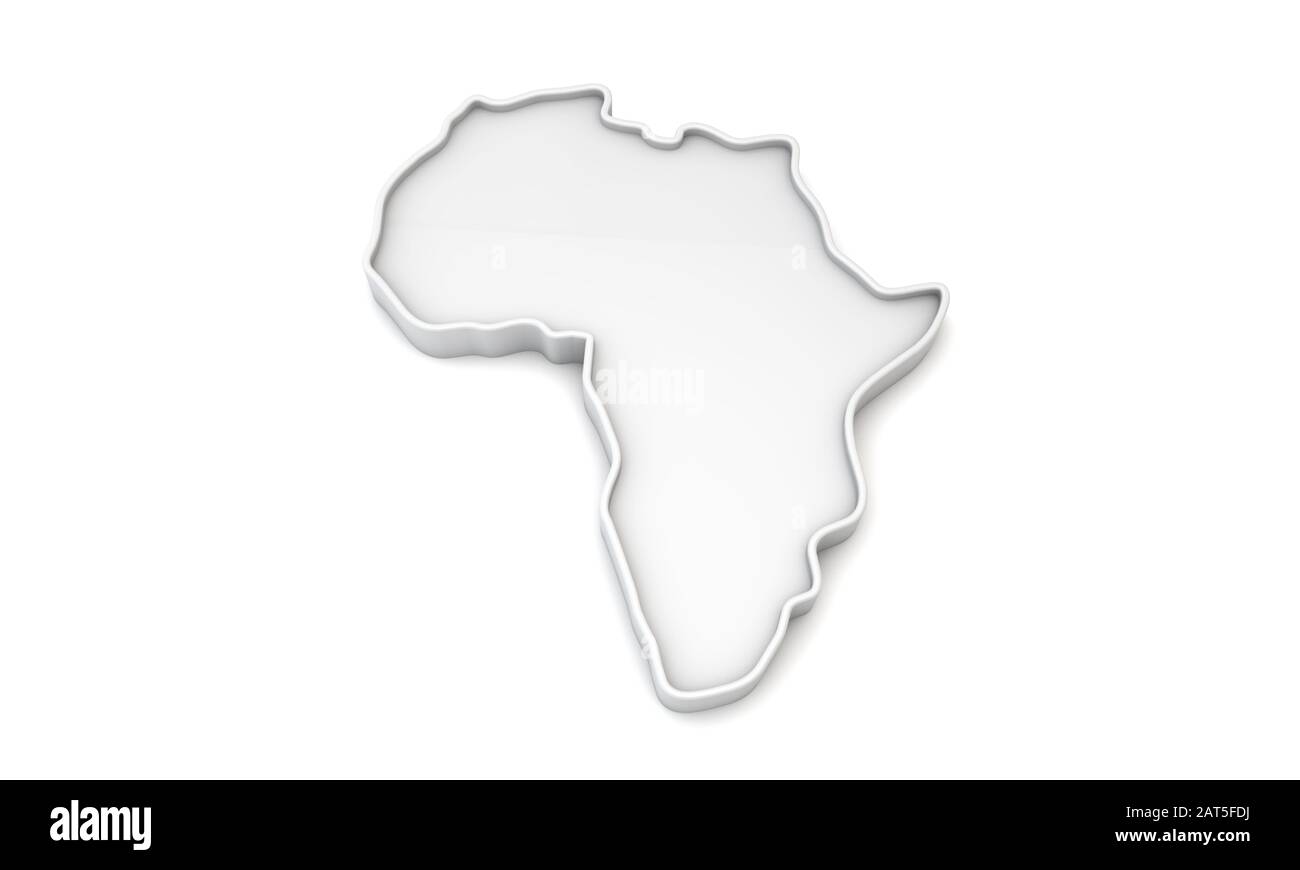 Simple white 3D map of Africa. 3D Rendering Stock Photo - Alamy