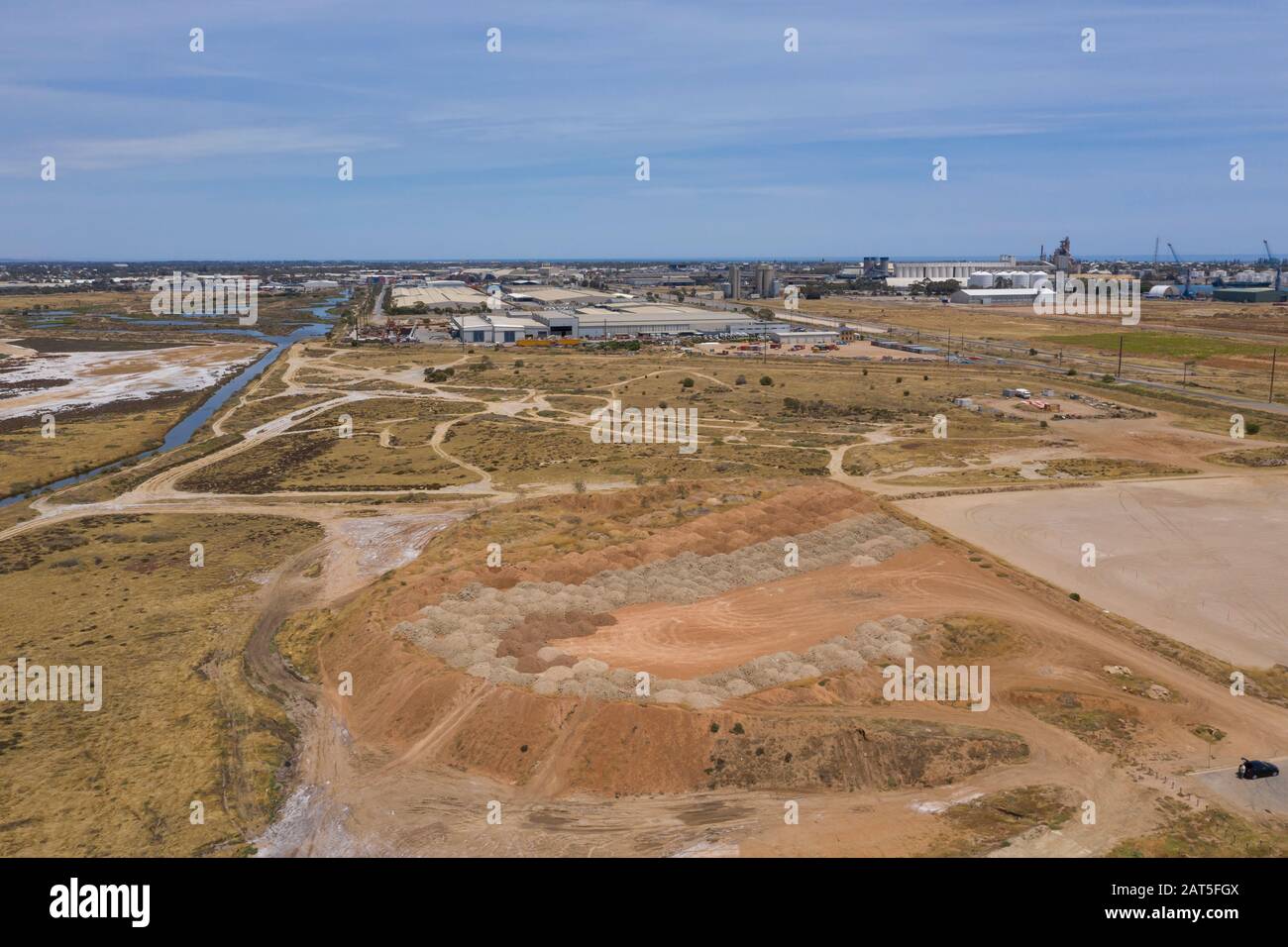 Aerial view of an industrial zone in the Port Adelaide area of South ...