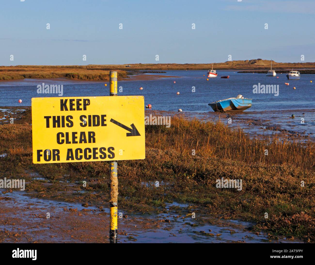 A Keep This Side Clear For Access sign in the car park in North Norfolk ...