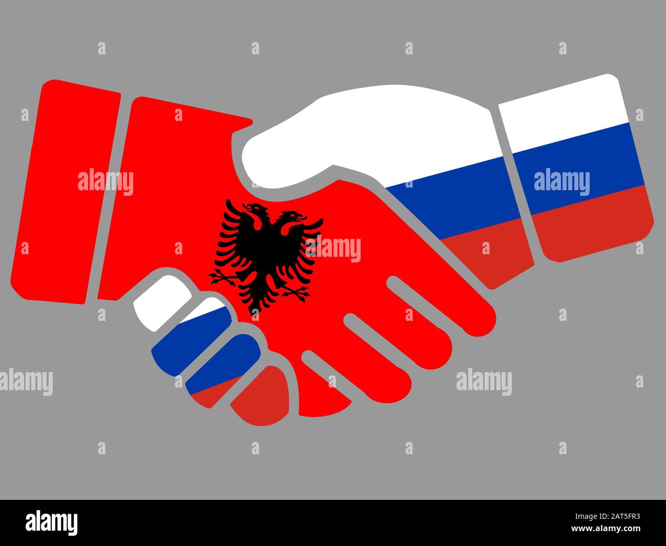 Russia and Albania flags Handshake vector Stock Vector Image & Art - Alamy