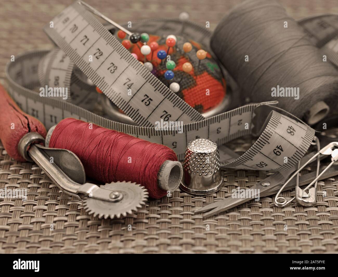 Tailor utensils hi-res stock photography and images - Alamy