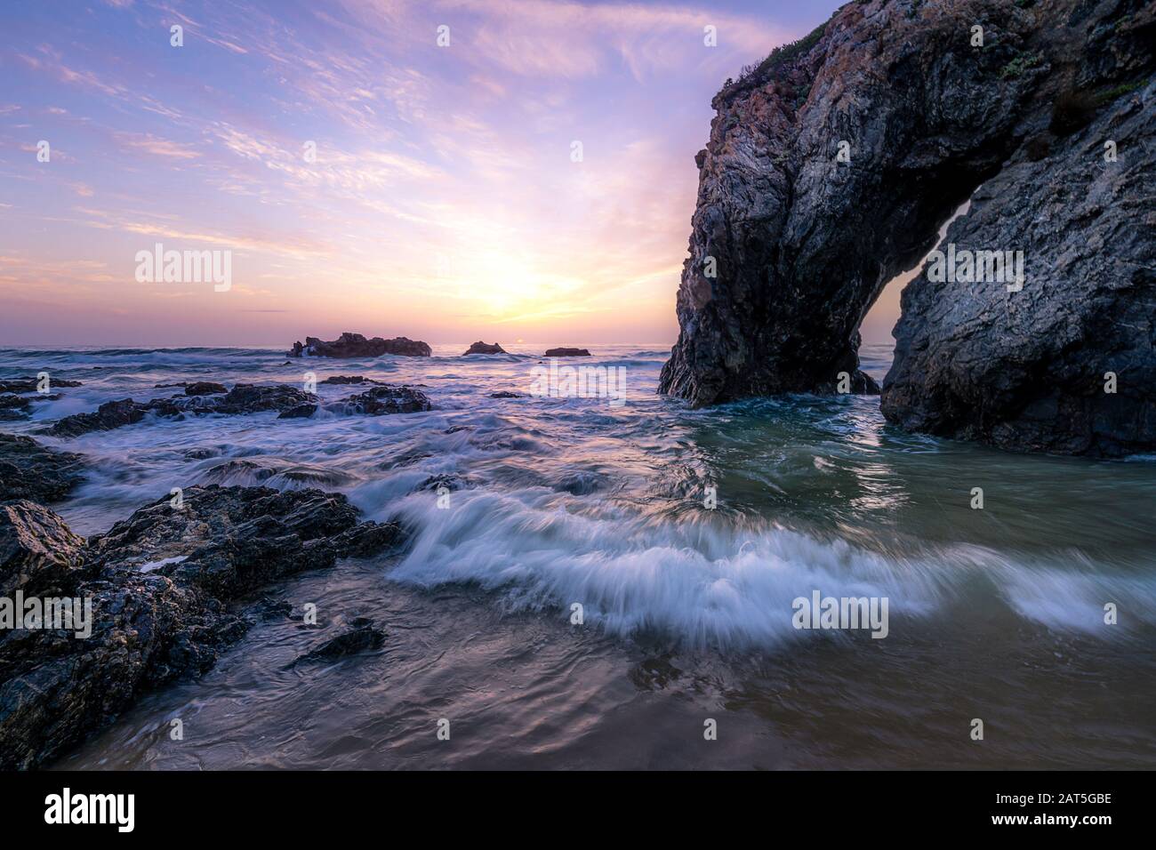 Sunrise at Horse Head Rock, Bermagui, New South Wales, Australia Stock ...